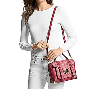 Michael Kors Berry Multi Manhattan Medium Top Handle School Leather Satchel