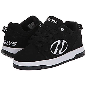 Heelys Boys' Voyager Tennis Shoe, Black/White, 4 M US Big Kid