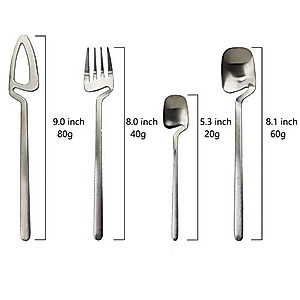 JASHII Flatware Set 32-piece Silverware Set Matte Finished Cutlery Set Service for 8 Include Knife/Fork/Spoon/Coffee spoon Dishwasher Safe (Silver)