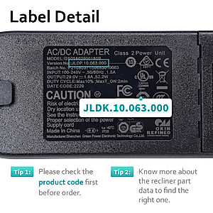 Okin Recliner Power Supply Replacement, AC/DC Adapter, Power Supply Transformer 29V 2-Pin for Reclining Lift Chair Electric Funiture