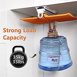 Pull Out Pants Rack for Closet 22 Arms, Pull Out Trousers Rack, 22.8”x18.1”x5.1”, Multi Functional Pull Out Pants Hanger Organizers, Dampening Buffer Sliding Rail, Maximum Load 33lbs, Orange