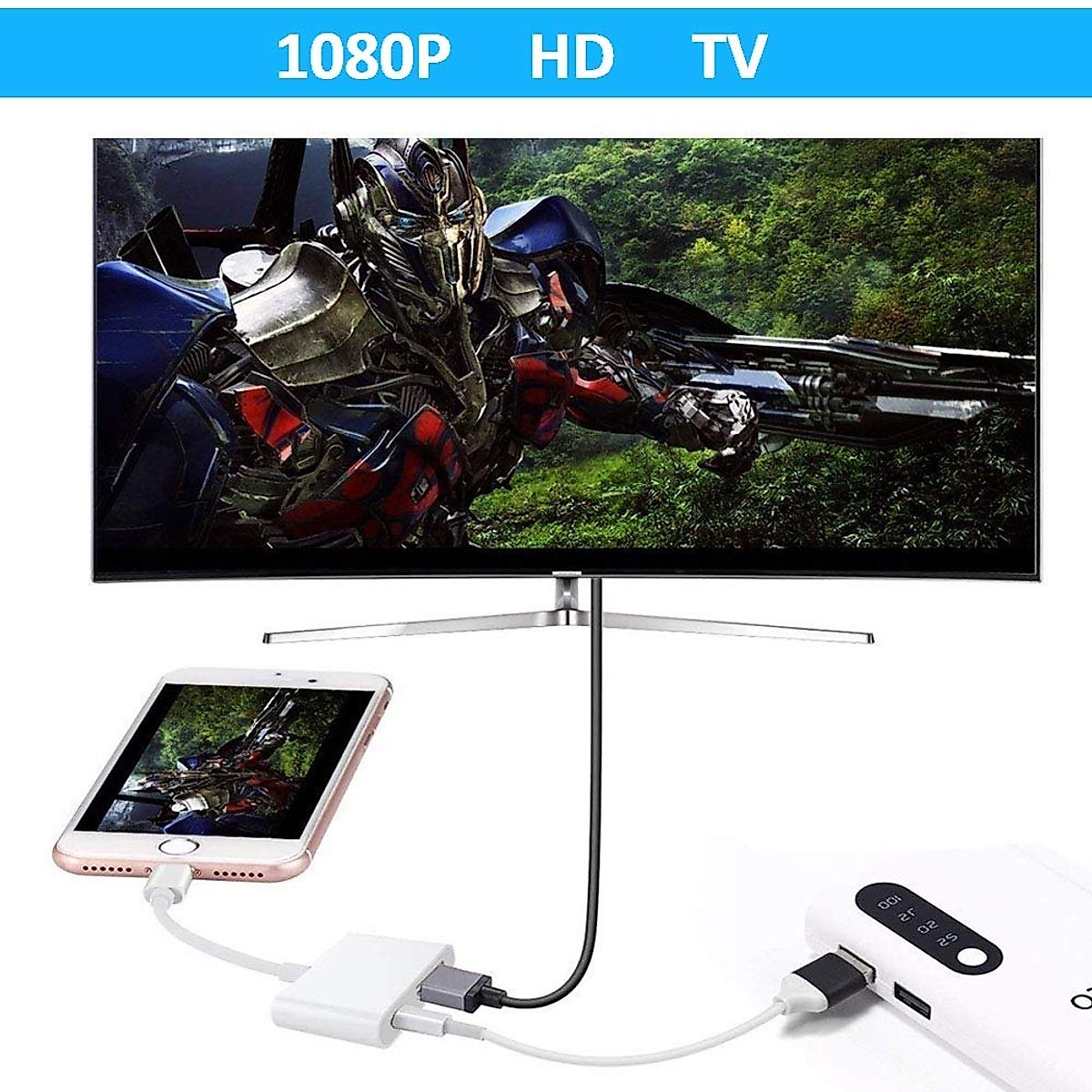 [Apple MFi Certified] Lightning to HDMI Adapter for iPhone 1080P HDMI Digital AV Adapter Sync Screen Connector with Charging Port Support for iPhone 11 XS XR X 8 7 iPad iPod on HD TV Monitor Projector