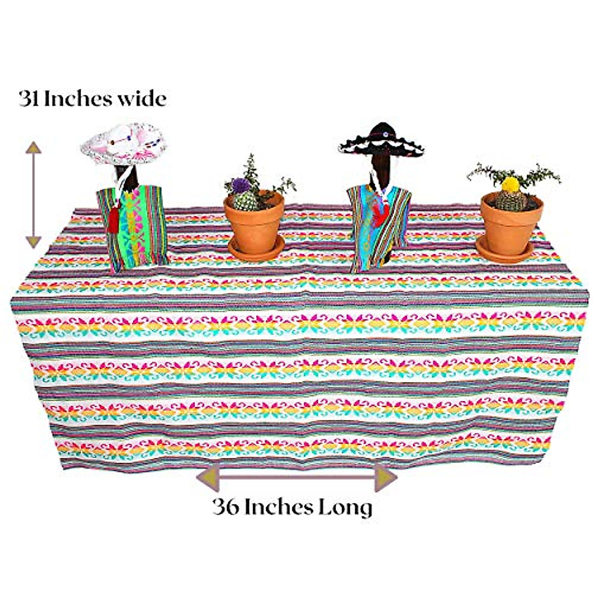 2 Yards Mexican Fabric, White Fabric by The Yard, Mexican Embroidered, Fiesta Decoration, Cinco de Mayo, Tela Mexicana.