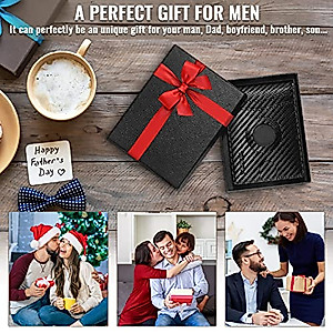 Wallet With Airtag Holder for Mens, Slim Long Bifold Wallets for Men RFID Blocking Wallets Business Card Holder Credit Card Holder Purse Black Airtag Wallet with Money Clip Large Capacity Mens Gift
