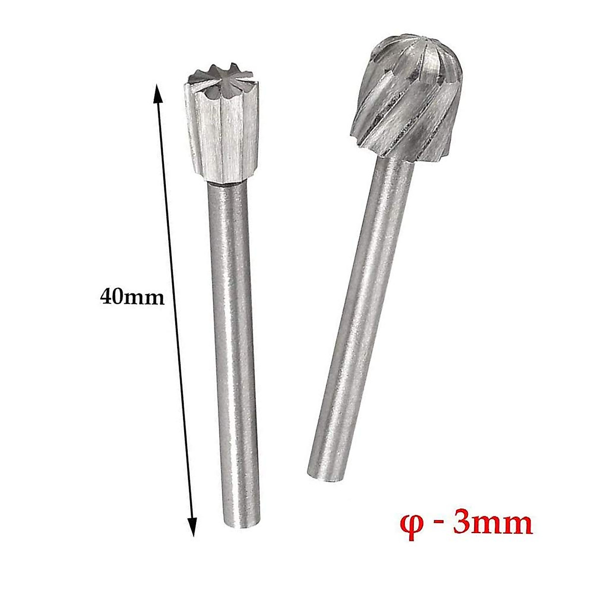 Eyech 20pcs 1/8 Inch(3mm) Shank HSS Router Bits Burr Rotary Tools Replacement Wood Milling Burrs for Rotary Engraving Woodworking Tool