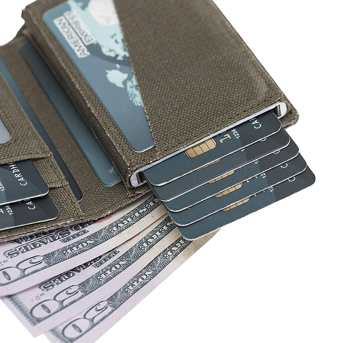 BOSANI Tactical Waterproof Canvas Mechanized Wallets (Light Green)