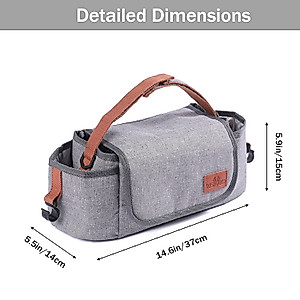 ASunine Large Space Stroller Organizer Bag, Universal Stroller Accessories Bag with 2 Cup Holders, Multiple Pockets for Bottle, Diaper, Phone, Toys, Baby Items