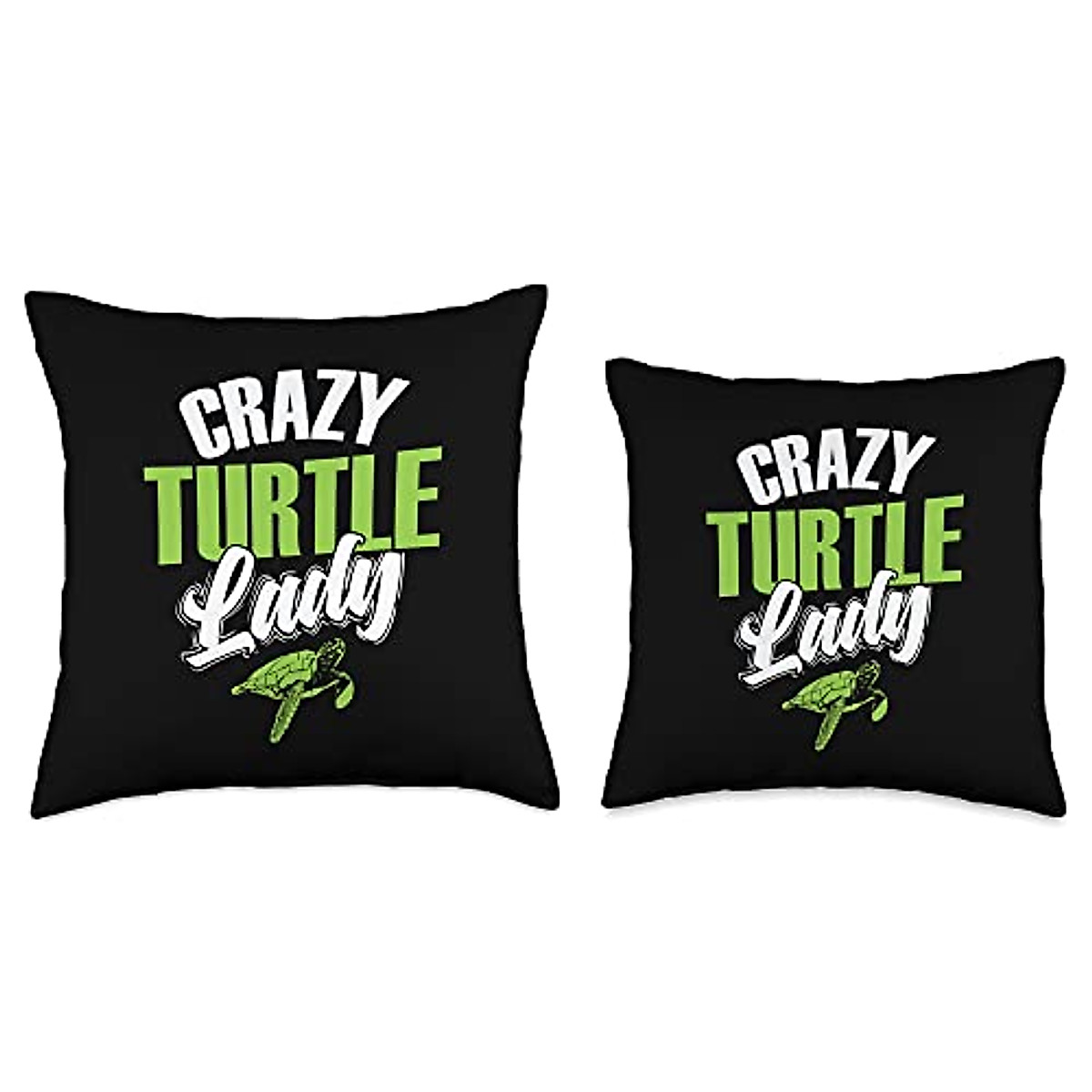 Turtle reptile carapace old Sauropsida Testudines Crazy Turtle Lady Throw Pillow, 16x16, Multicolor