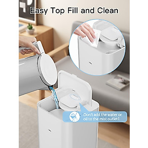 Petsaint Humidifiers for Bedroom, 2.64Gal/10L Ultrasonic Cool Mist Humidifier Large Room, Covers 550ft², Top Fill, 24H Timer, 60H Runtime, 3 Mist Mode Quiet Humidifiers for Home, Office, Plant, White