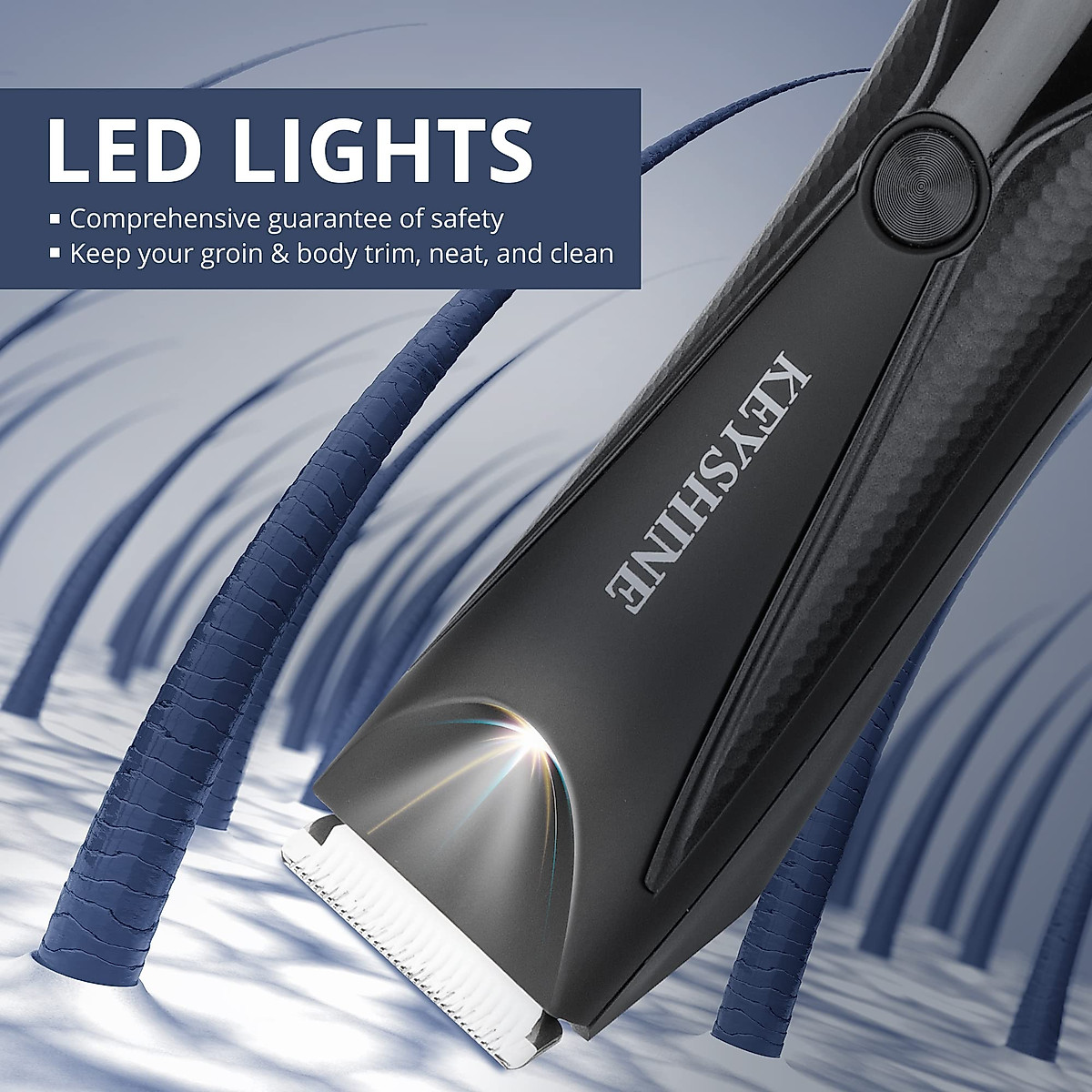 2 in 1 Groin Hair Trimmer Body Groomer for Men - Ball Shaver with 2 Different Replaceable Ceramic Blades Specifically Designed to Balance Safety and Sharpness - Keep Groin Body Trim Neat Clean