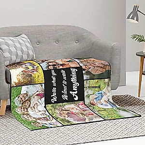 Custom Blankets with Photos Custom Blanket Family Picture Upload Personalized Blanket Adults Customize Blanket Birthday Customizable for Couples Dad Mom Nana Kids Dogs Friend Personalized Gifts