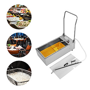 CUBELLIN Mobile Fryer Filter 55L Fryer Oil Filter Cart Stainless Steel Fryer Filter Machine 370W 10L/Min Cooking Oil Filter Machine Oil Filtering Machine with Hose & Oil Suction Tube