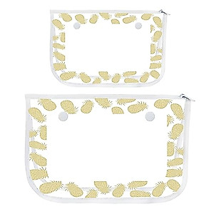 Chokoter Beach Bag Insert Pouch, 3 Packs Inner Bags for Beach Bag Accessories, Waterproof Zipper Insert Bags for Travel Organizer Makeup Storage (Pineapple, 2 Packs)