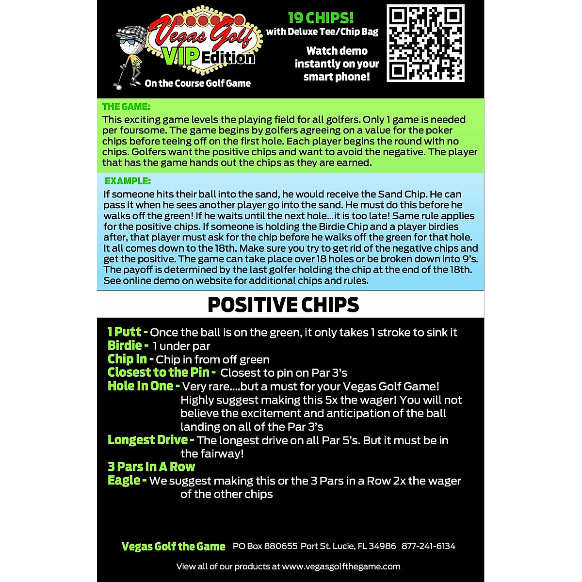 Vegas Golf Game - VIP Edition 19(pcs) with Free Tee Bag