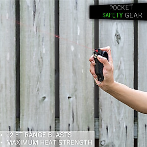 Police Magnum Keychain Pepper Spray Belt Clip Holsters - 2 Pack 1/2oz Maximum Heat Strength Self Defense- Made in The USA (Black)