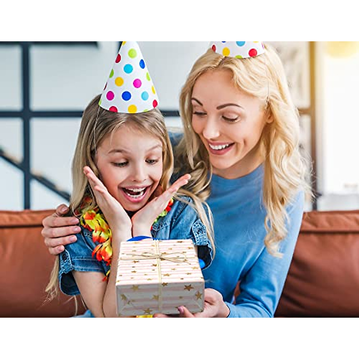 WAPLIGHAL Pink Birthday Wrapping Paper for Boys Girls Kids Men Women - Poka dots, Star, Gold Glittering Butterflies Design - Valentine's Day Birthdays, Holidays, Baby Showers Gift Wrap - 20 X 29 Inch Per Sheet (8 Precut Folded Sheets), Easy to Store