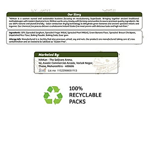 NIHKAN Gluten free Sprouted Millets Baking Mix Flour- 454g (16 Ounces) | Self Raising Flour for Multipurpose Baking needs of cakes, muffins, cookies and pizza | High protein & High Fibre