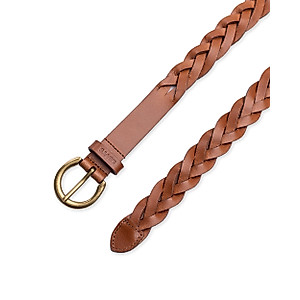 Levi's Women's Fully Adjustable Casual Skinny Belt for Jeans, Trousers and Dresses, Tan Braid, Medium