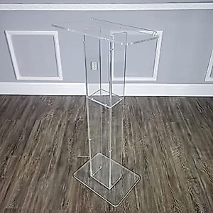 FixtureDisplays® 18"W X 12"D X 42.5" H Acrylic Podium Plexiglass Church Pulpit School Lectern Event Reception Hostess Stand Desk 15198