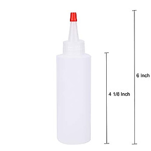 Bekith 30 Pack Small Plastic Squeeze Condiment Bottles with Red Tip Cap, 4 Ounce Squirt Bottle For Ketchup, BBQ, Sauces, Syrup, Condiments, Dressings, Arts and Crafts