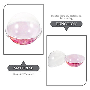 50pcs Box Muffins Cake Container with Lids Mini Cupcake Containers Moon Cake Containers Individual Cupcake Containers Cake Carrier Single The Pet Plastic Boxes