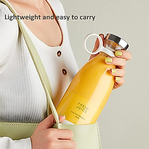 Portable Blender- Personal Blender USB Rechargeable with 4 Large Blades for Smoothies and Shakes,Handheld Mini Juicer Mixer for Sports Travel Gym (White)