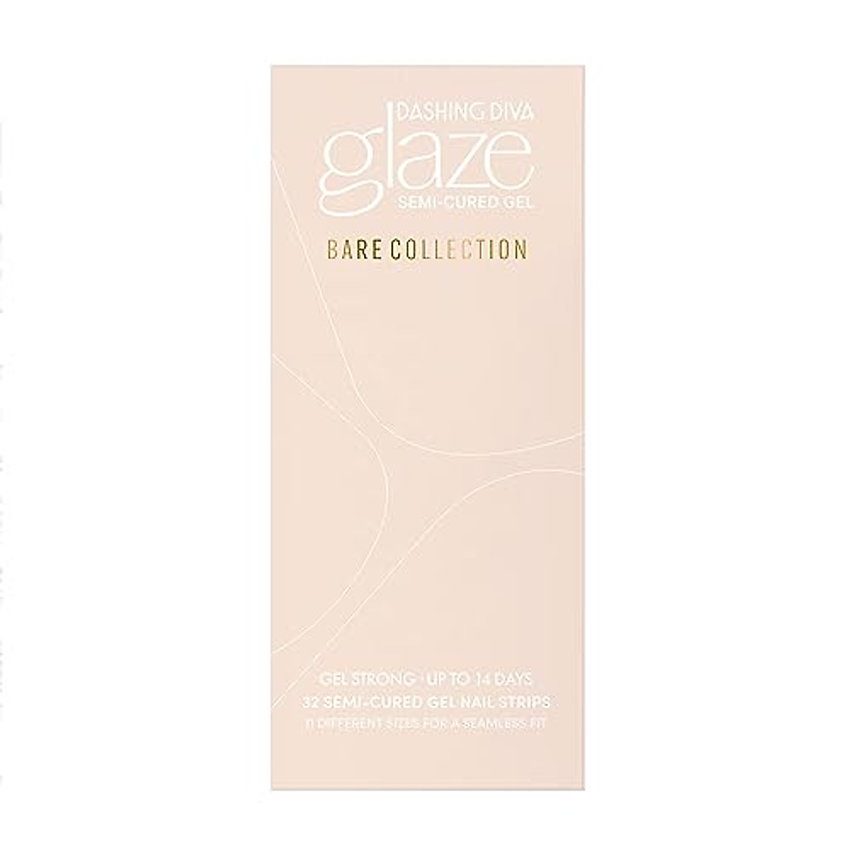 Dashing Diva Glaze Nail Strips - Blush Glaze | Works with Any LED Nail Lamp | Long Lasting, Chip Resistant, Semicured Gel Nail Strips | Contains 34 Salon Quality Nail Wraps, 2 Prep Pad, 1 Nail File