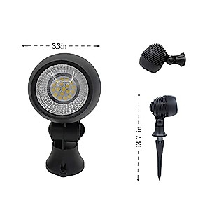 LANBITOU Solar Spotlights Outdoor,Waterproof Solar Landscape Spot Lighting for Flag Yard Wall Garden Pathway Trees Patio - White