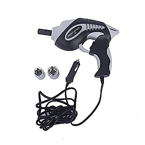 Trihelper Electric Impact Wrench 1/2 Inch with Sockets Set of 2 Sizes Portable Impact Driver Drill Bit Set 12 V First Aid Kit for Car Emergency Kit (Black)