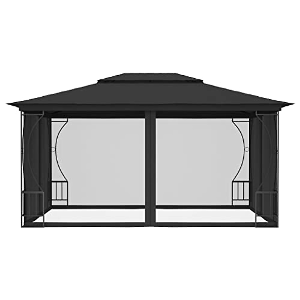 CHARMMA Aluminum Gazebo, Galvanized Steel Roof Metal Gazebo with Aluminum Frame, Patio Gazebo with Curtains and Netting for Patios, Gardens, Lawns 9.8'x13.1'x8.7' Anthracite