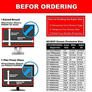 27" Anti Blue Light Anti Glare Monitor Screen Protector Design for Diagonal 27 Inch 16:9 Aspect Ratio Monitor Screen, Anti Fingerprint Reduces Digital Eye Strain Help You Sleep Better 597 x 336 mm