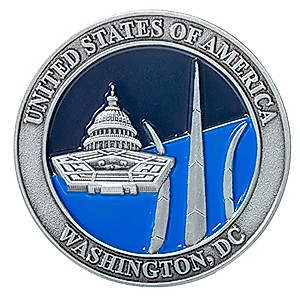United States Air Force USAF Naval Air Facility Joint Base Andrews Home of Air Force One Challenge Coin and Blue Velvet Display Box
