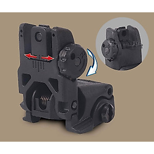 ADEGRIN Nylon Sight Front and Rear Flip Sights can be Mounted on Any Picatinny or Weaver Rail(Black)