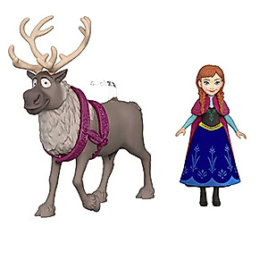 Mattel Disney Frozen Anna Small Doll & Sven Reindeer Figure, Signature Look, 2-Pack Set Inspired by the Mattel Disney Frozen Movies