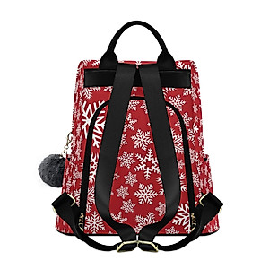 ALAZA Christmas Snowflakes Winter Backpack Purse for Women Anti Theft Fashion Back Pack Shoulder Bag