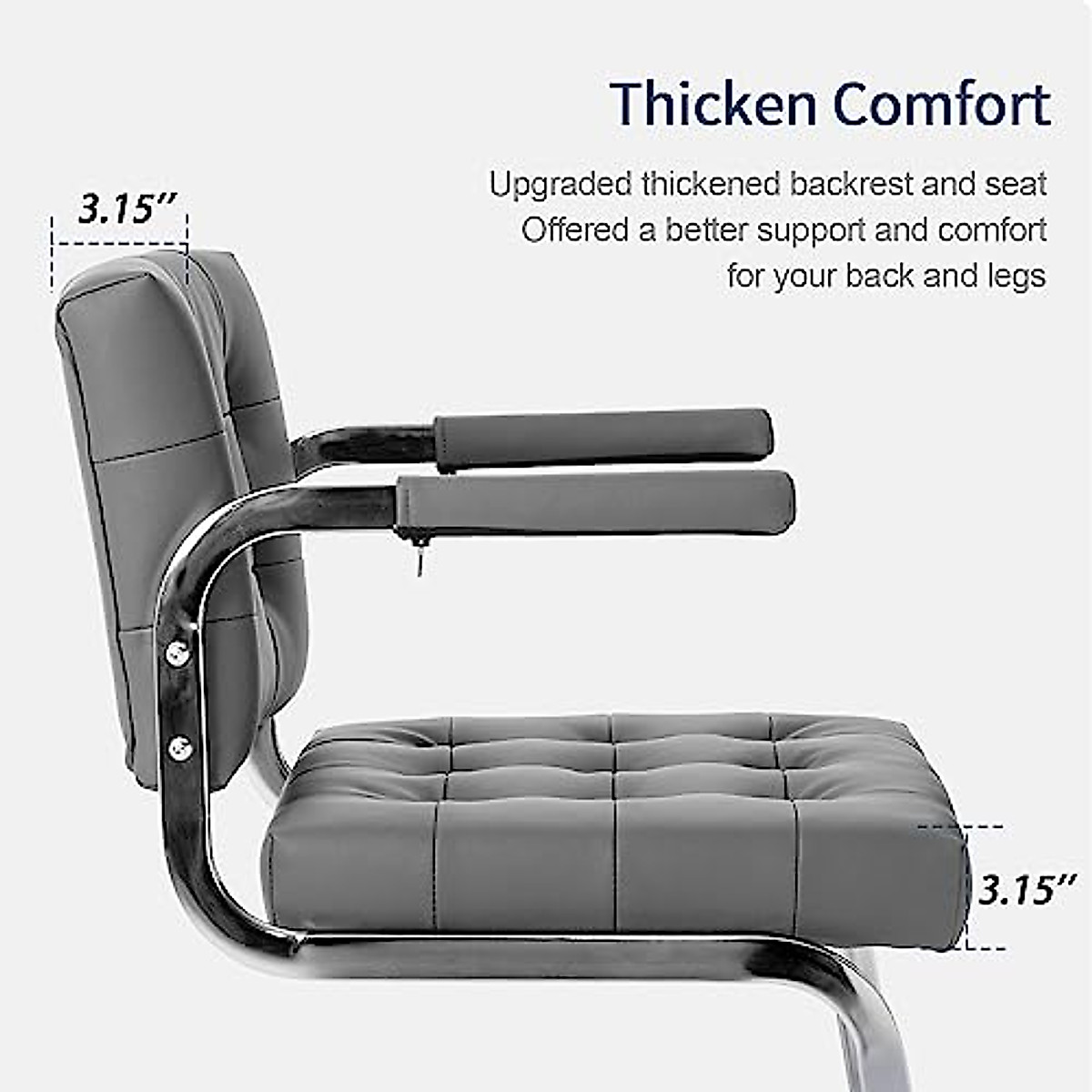 Okeysen Conference Room Chairs Set of 6, 6 Pack Office Guest Chairs & Reception Chairs, Waiting Room Chairs with Sled Base, Modern Leather Office Desk Chair no Wheels.