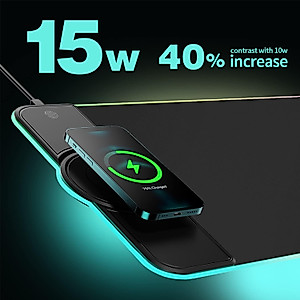 Large Gaming Mouse Pad,RGB Large Mouse Pad with 13 Lighting Modes,LED Big Keyboard Mousepads Mat,Non-Slip Base,Spill-Resistant Computer Desk Pad Mat for Gamer Esports Pros,31.5" × 11.81"