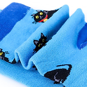 Belloxis Black Cat Socks for Women - Cat Lovers Gifts, Cozy Boot Socks, Cute Slouch Socks for Girls, Comfy Birthday Gifts for Teenage Girls