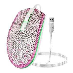 MagiDeal USB Gaming Mouse 1600DPI,Breathing LED Lights, Rhinestone Mouse Mice for PC Keyboard,for Windows Laptop Gamer
