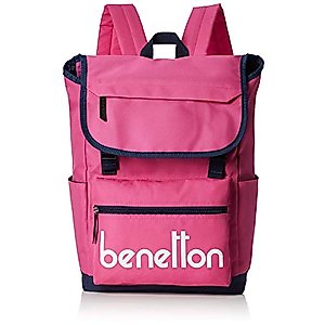 UNITED COLORS OF BENETTON.(ユナイテッド カラーズ オブ ベネトン) Women 2BE0393RK Backpack Flap, Safety Pink