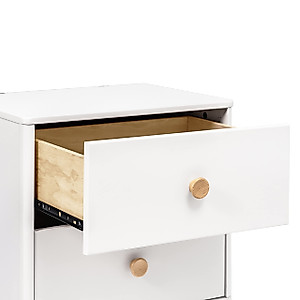 Babyletto Lolly USB Port Nightstand, in White and Natural