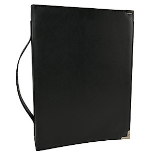 MSP Professional 3 Rings Portfolio Organizer, Music Choral Folder with, Handle, Detachable Strap and Bonus item: Plastic Strip Magazine Holders- Black (MSP-210S - 9.5" x 12.5")