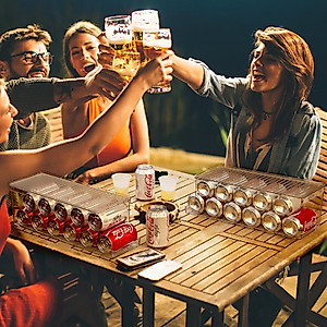 TCHCWYS 2 Pack Clear Stackable Soda Can Organizer with Lids, Refrigerator Organizer Bins, Can Holder Dispenser for Refrigerator, Pantry, and Cabinets, BPA-Free, Holds 12 Cans Each (2)