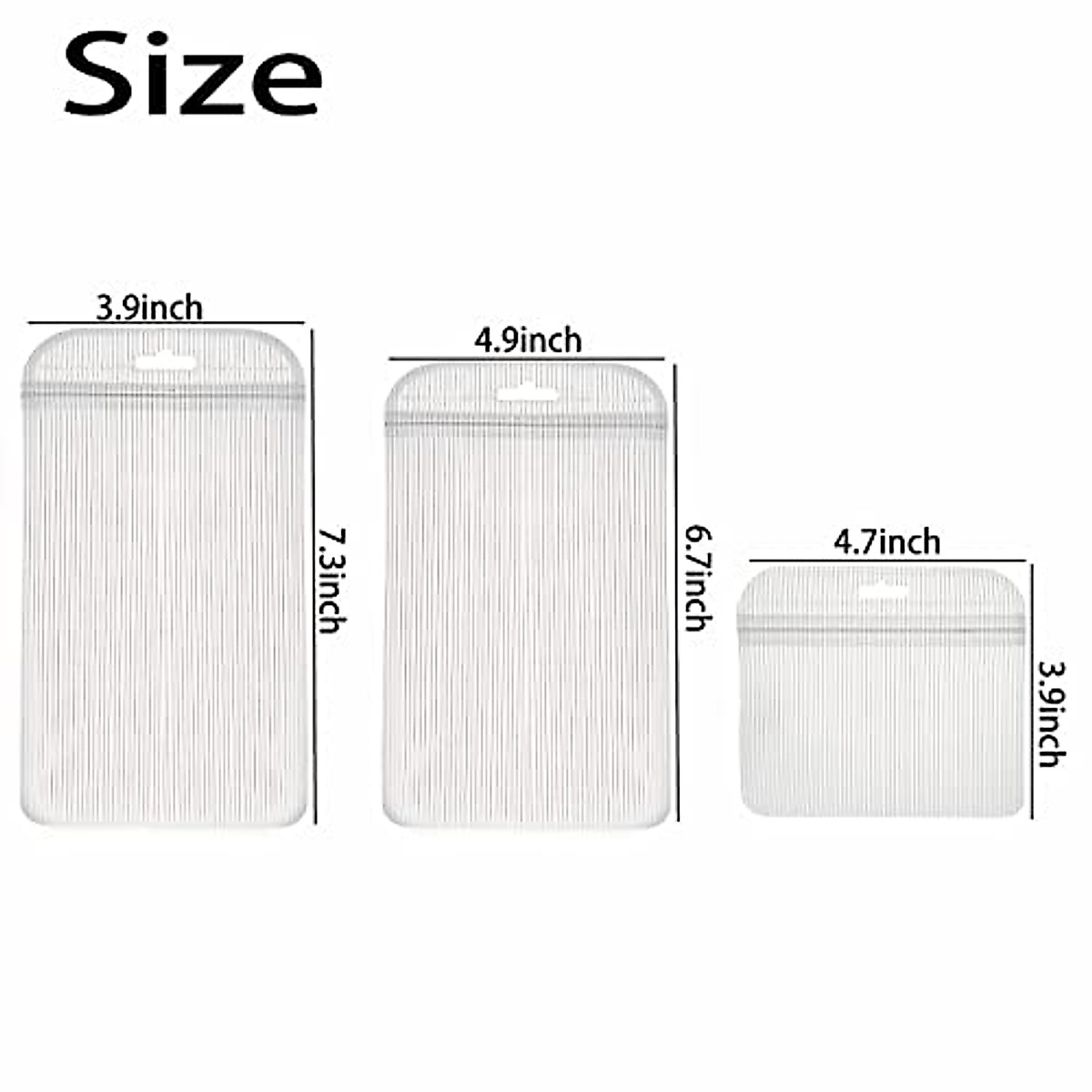 100 Pack Clear Durable Plastic Resealable Zipper Baggies -Stripe Smell Proof Baggies Sealing Small Business for Jewelry, Necklaces, Earrings, Bookmark Storage (4x7.3 inch)