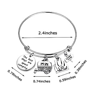 KUIYAI Happy Camping Bracelet The Best Days Are Spent Camping Bangle Camper Jewelry Camping Lovers Gift (Camping Bracelet)