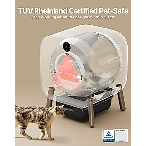 PAWBBY Self Cleaning Cat Litter Box, Automatic Cat Litter Box with Smart APP Control & Strong Odor Control for Multiple Cats, Ten-fold Safety Protection Scoop Free Large Litter Boxes with Mat & Liner