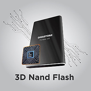 Gigastone 250GB External SSD Read Speed 500MB/s USB 3.2 USB-C External Solid State Drive Portable, 3D NAND Ultra Slim Metal, for PS4 PC Laptop Mac Windows Linux Android Xbox One Smart TV