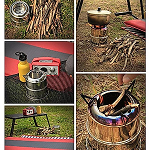 TWDYC Fire Pit Stainless Steel Outdoor Fireplace Camping Fire Wood Stove Firewood Charcoal Portable Grill Heating Stove Alcohol Stove