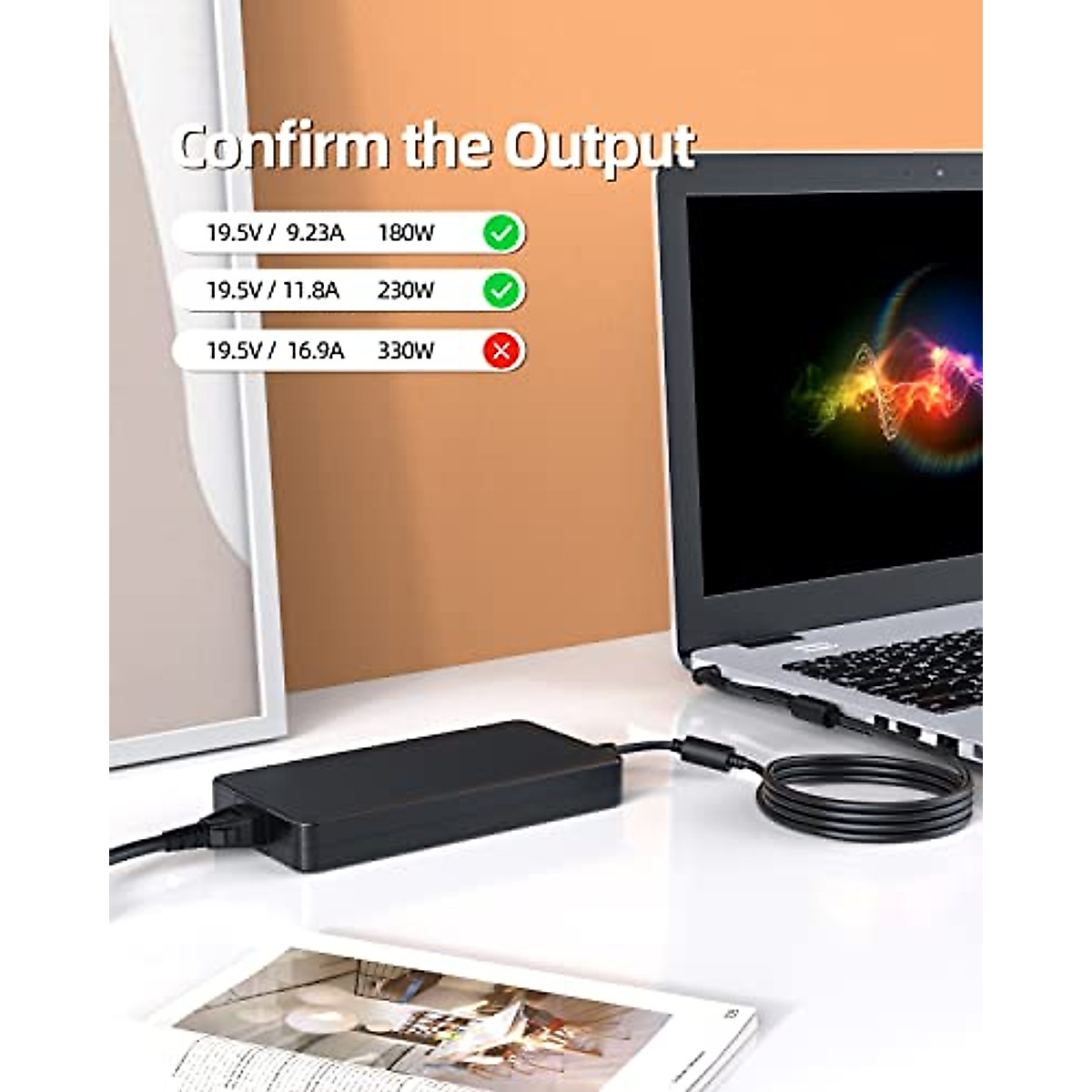 230W AC Charger Compatible with MSI-GE63-GE73 GE75 GE73VR GE63VR GE65 GP73 GP63 GP65 GP75 GL63 GL73 GL65 GL75 WT72 GT72 GT72VR GT72S WT70 Alpha Series 15 17 Raider Leopard Laptop Power Supply Cord