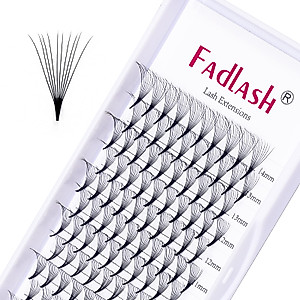 Lash Extension 10D Premade Volume Eyelash Extensions .05 .07 Thickness Premade Lash Fans Pointed Base Middle Stem Eyelash Extension Supplies(10D-0.05-D，Mix 8-14mm)